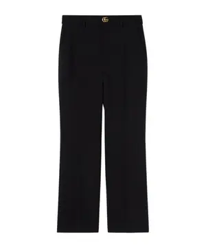 Gucci Crêpe Wool Pants With Double G Button
