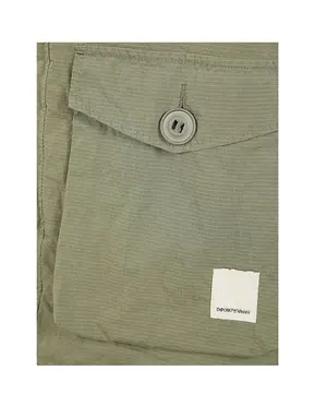 Emporio Armani Drawstring Ripstop Hooded Jacket - Gray