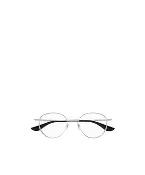 Alexander McQueen Round Frame Glasses - Silver