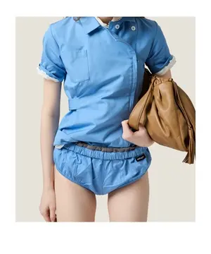 Miu Miu Poplin Short-sleeve Shirt With Classic Collar