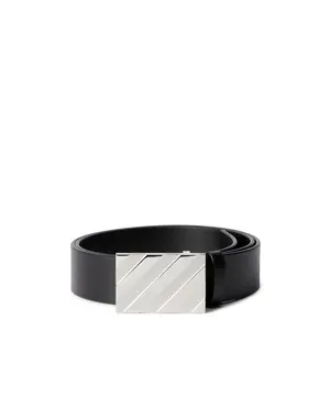 Off-White Diagonal Buckle Belt - Black/silver