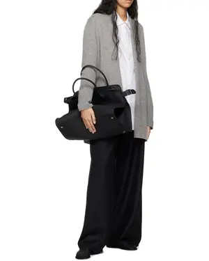 THE ROW Cashmere Shawl Collar Cardigan - Medium Gray