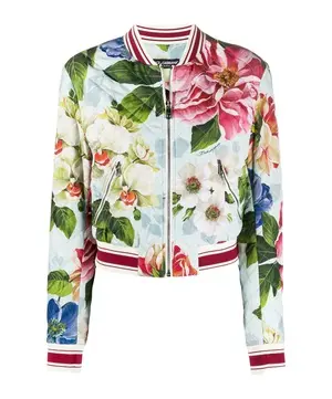 DOLCE & GABBANA Floral Print Bomber Jacket
