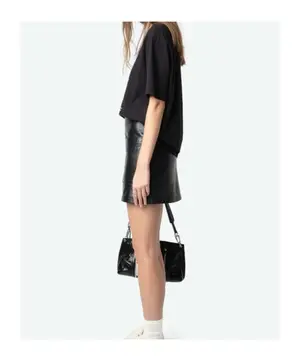 Zadig&Voltaire Edwin" Oversized Organic Cotton T-shirt With Rhinestone Mouse Motif - Black