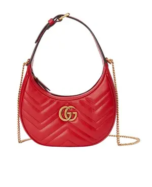 Gucci Gg Marmont Leather Shoulder Bag - Red