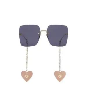 Gucci Interlocking G Logo Square Frame Sunglasses - Purple