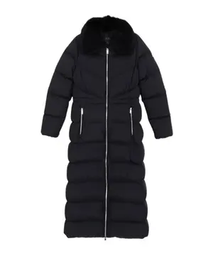 Moose Knuckles Long-sleeved Down Coat With Fur Trim