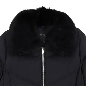 Moose Knuckles Long-sleeved Down Coat With Fur Trim