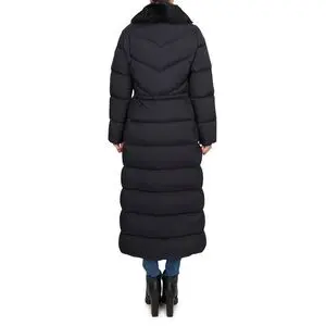 Moose Knuckles Long-sleeved Down Coat With Fur Trim