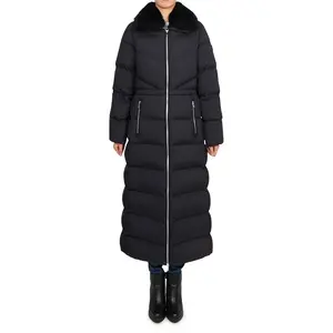 Moose Knuckles Long-sleeved Down Coat With Fur Trim