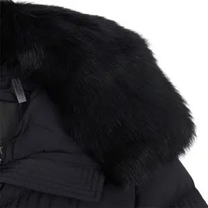 Moose Knuckles Long-sleeved Down Coat With Fur Trim