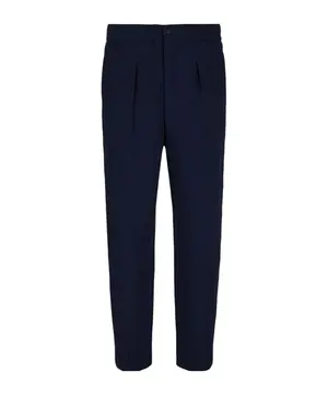 Giorgio Armani Pleated Corduroy Trousers - Black