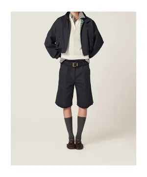 Miu Miu Cropped Zip-up Jacket With Embroidered Logo