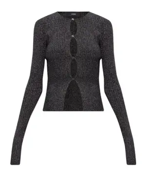Amiri Cut-out Ribbed Knit Cardigan
