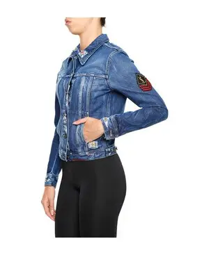 Saint Laurent Denim Jacket With Embellished Details