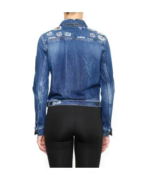 Saint Laurent Denim Jacket With Embellished Details