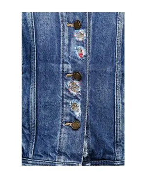 Saint Laurent Denim Jacket With Embellished Details