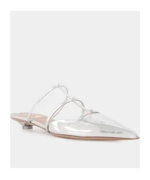 Valentino Garavani Rockstud Pointed Toe Mules - Silver