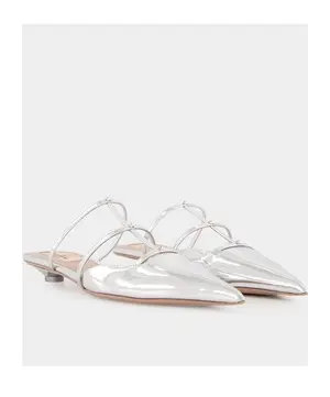 Valentino Garavani Rockstud Pointed Toe Mules - Silver