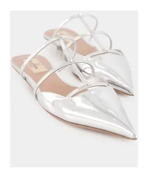 Valentino Garavani Rockstud Pointed Toe Mules - Silver