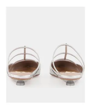 Valentino Garavani Rockstud Pointed Toe Mules - Silver