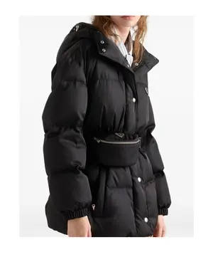 Prada Belted Hooded Down Jacket