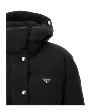 Prada Belted Hooded Down Jacket