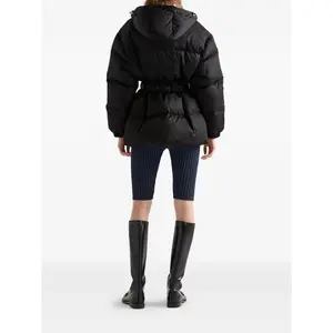 Prada Belted Hooded Down Jacket