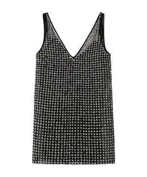 Max Mara Sleeveless Organza And Sequins Short Dress