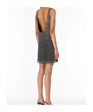 Max Mara Sleeveless Organza And Sequins Short Dress