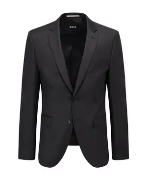 Hugo Boss Virgin-wool Single-breasted Blazer - Black