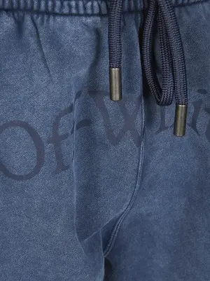 Off-White Logo Print Drawstring Shorts - Blue