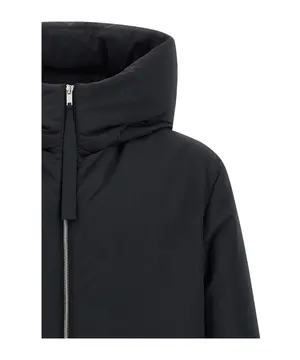 JIL SANDER High Neck Zipped Jacket With Goose Down Padding - Black