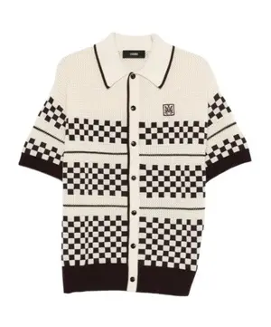 Amiri Chekered Short Sleeved Knitted Shirt - Multicolor