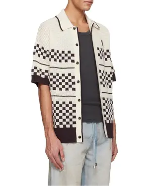 Amiri Chekered Short Sleeved Knitted Shirt - Multicolor