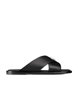 Dior Alias Sandal In Grained Calfskin With Cd Diamond Logo - Black