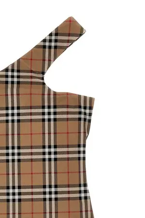 Burberry Checked One-shoulder Swimsuit