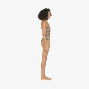 Burberry Checked One-shoulder Swimsuit
