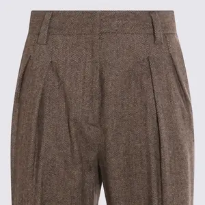 Antonelli Firenze Herringbone High Waist Trousers
