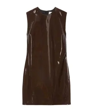 MSGM Sleeveless Patent Mini Dress