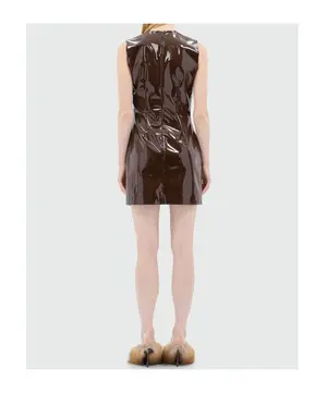 MSGM Sleeveless Patent Mini Dress