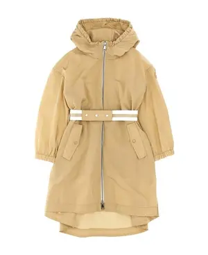 Moncler Logo Print Belted Hooded Rain Jacket