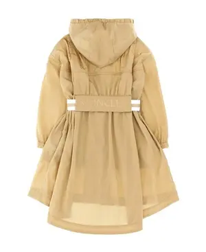Moncler Logo Print Belted Hooded Rain Jacket