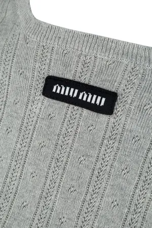 Miu Miu Openwork Cotton Knit Jumper