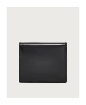 FERRAGAMO Gancini Clasp Compact Wallet - Black