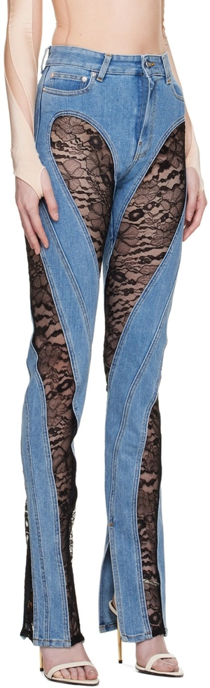 MUGLER Lace-panel Skinny Jeans