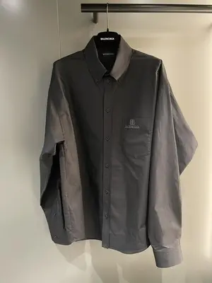 Balenciaga Bb Logo Embroidered Long-sleeved Shirt