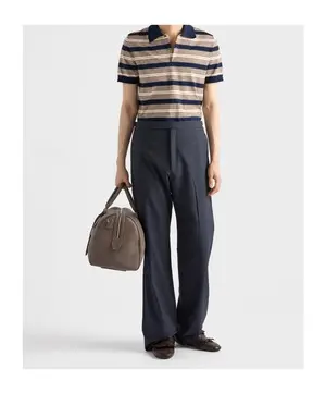 Prada Striped Short-sleeved Polo Shirt