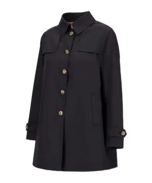 Herno Single-breasted A-line Coat - Black