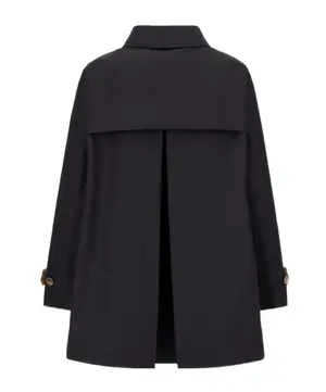 Herno Single-breasted A-line Coat - Black